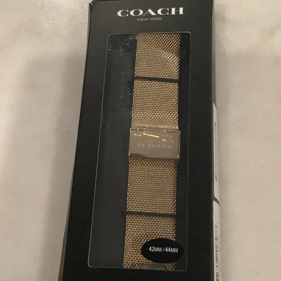 Coach | Accessories | Coach Womens Gold Tone Mesh Apple Watch Band ...